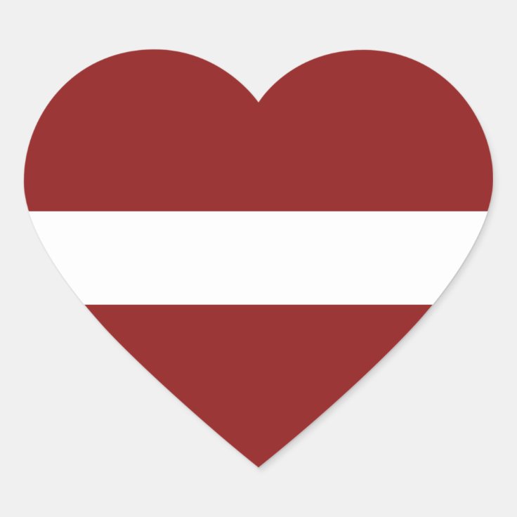 Latvia Flag Heart Sticker | Zazzle
