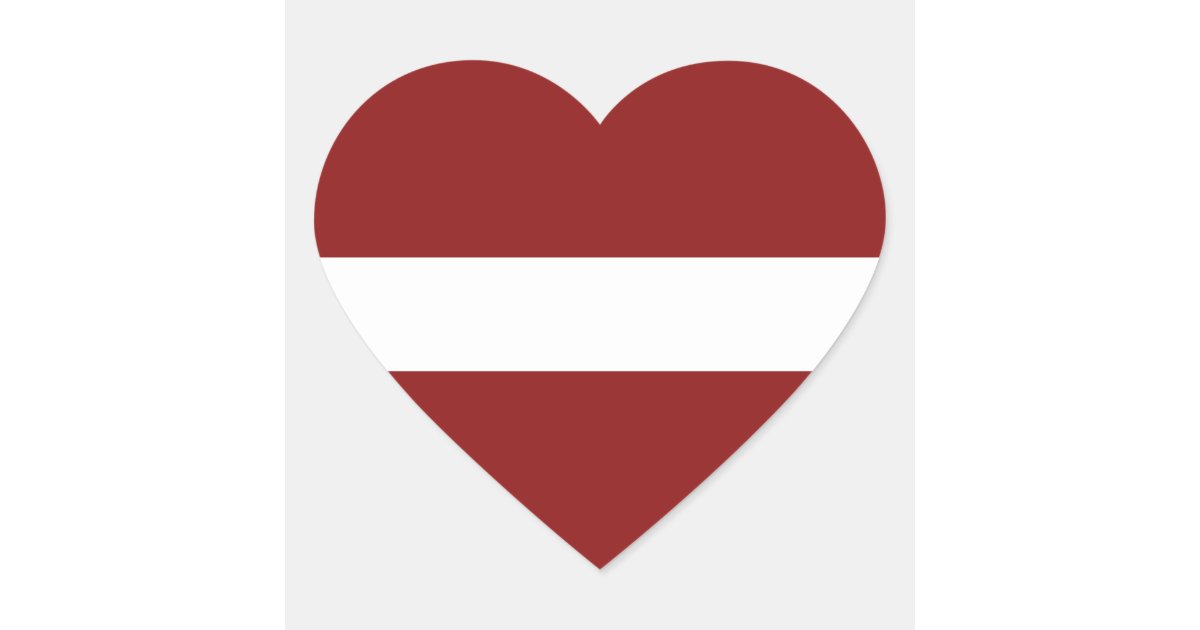 Latvia Flag Heart Sticker | Zazzle