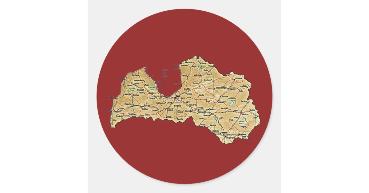 Latvia Map Sticker | Zazzle