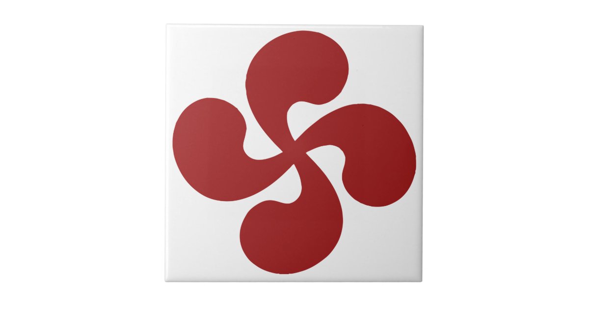 Lauburu Red Basque Cross Tile | Zazzle