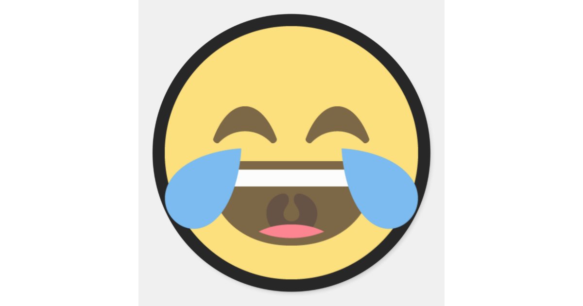 Laugh and Cry Emoji Classic Round Sticker | Zazzle