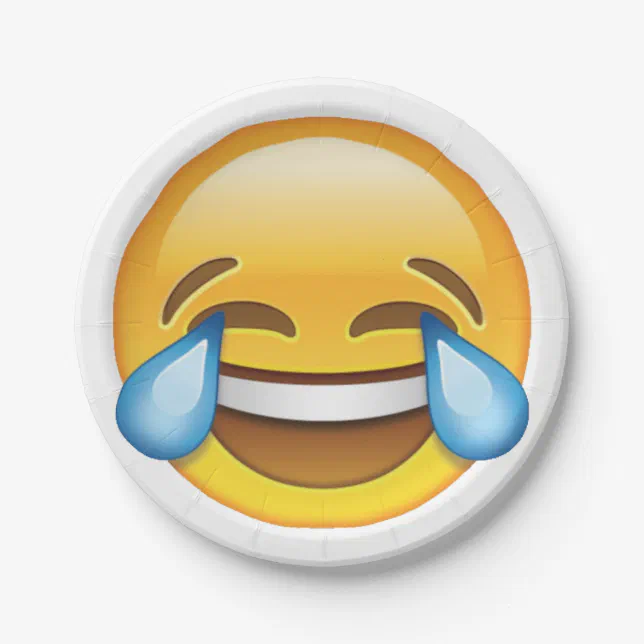 Laughing Crying Tears of Joy emoji Paper Plates | Zazzle