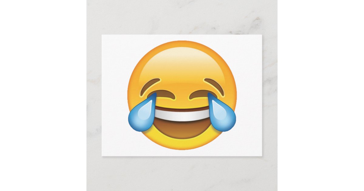 Laughing Crying Tears of Joy emoji Postcard | Zazzle