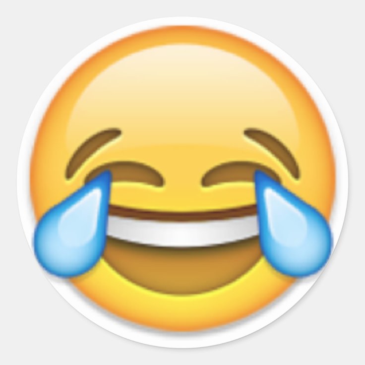 Laughing emoji classic round sticker | Zazzle