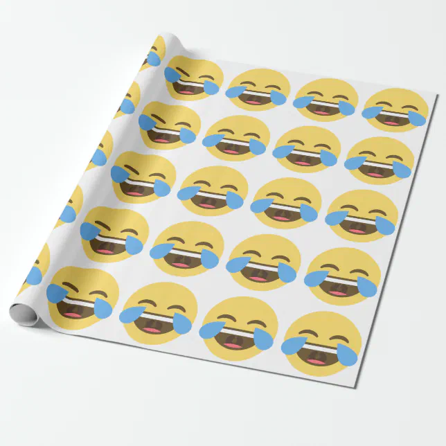 Laughing Emoji Wrapping Paper | Zazzle
