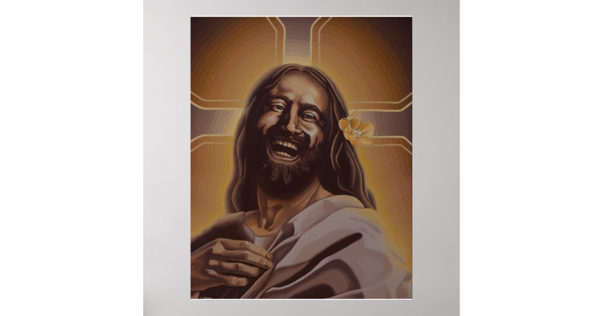 Laughing Jesus poster | Zazzle