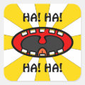 Laughing open mouth (w/ bad teeth, tongue & uvula) square sticker | Zazzle