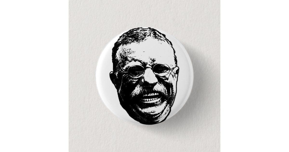 Laughing President Theodore Teddy Roosevelt Button | Zazzle