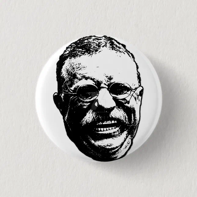 Laughing President Theodore Teddy Roosevelt Button | Zazzle