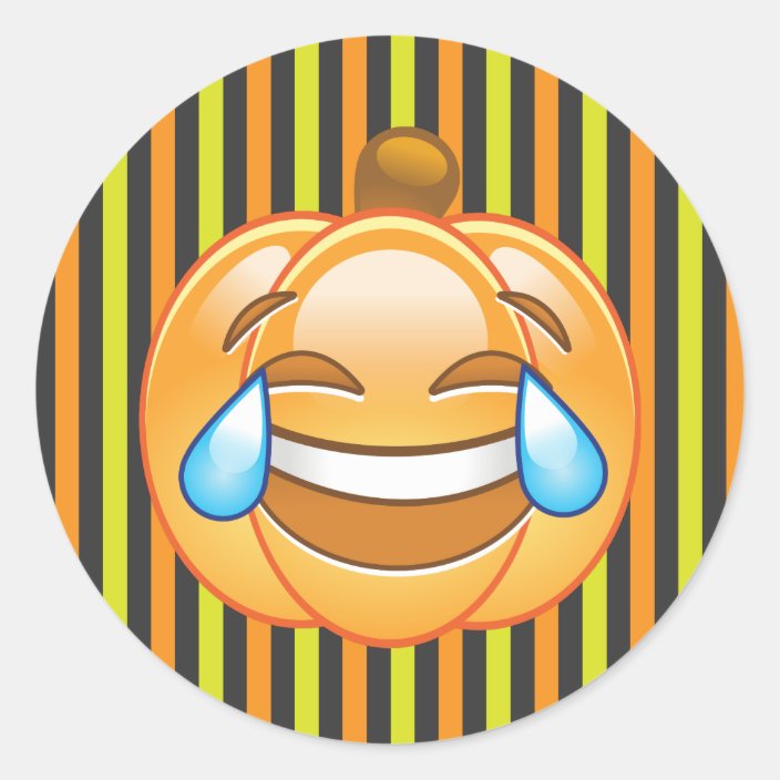 Laughing Pumpkin Emoji Sticker | Zazzle.com