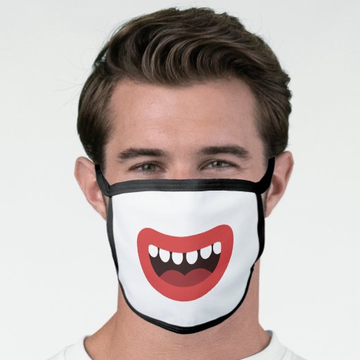 Laughing Smile Funny Fun Mouth Showing Teeth Face Mask | Zazzle