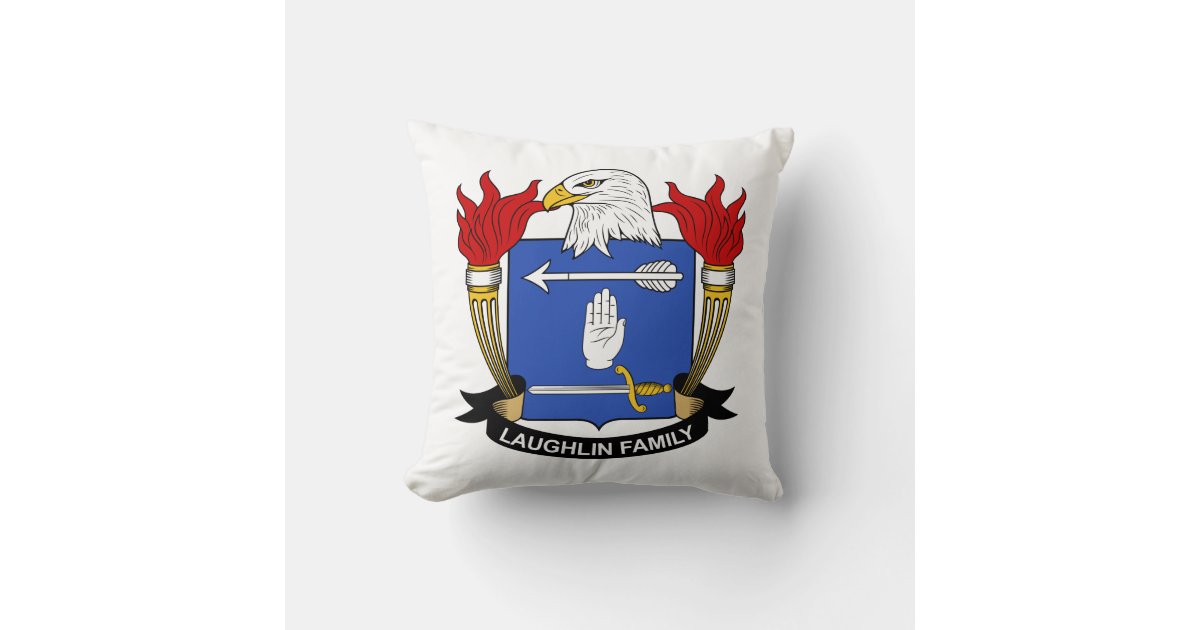 Laughlin Family Crest Throw Pillow | Zazzle