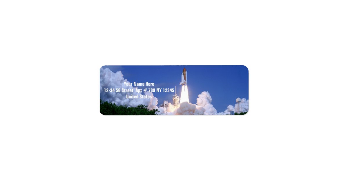 Launch of Space Shuttle Label | Zazzle