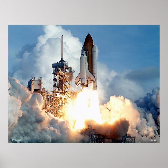 Launch of Space Shuttle STS-106 Poster | Zazzle.com