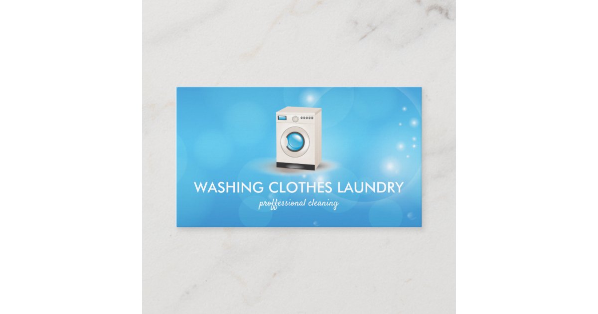 Laundry Cleaning Clothes Business Card | Zazzle