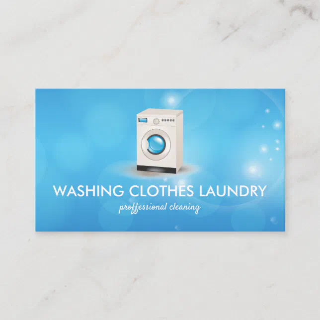 Laundry Cleaning Clothes Business Card | Zazzle