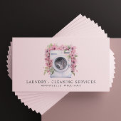 Laundry Cleaning Services Blush QR Code Business Card | Zazzle