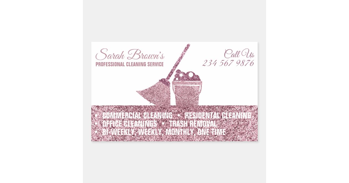 Laundry Cleaning Washing Janitorial Rectangular Sticker | Zazzle