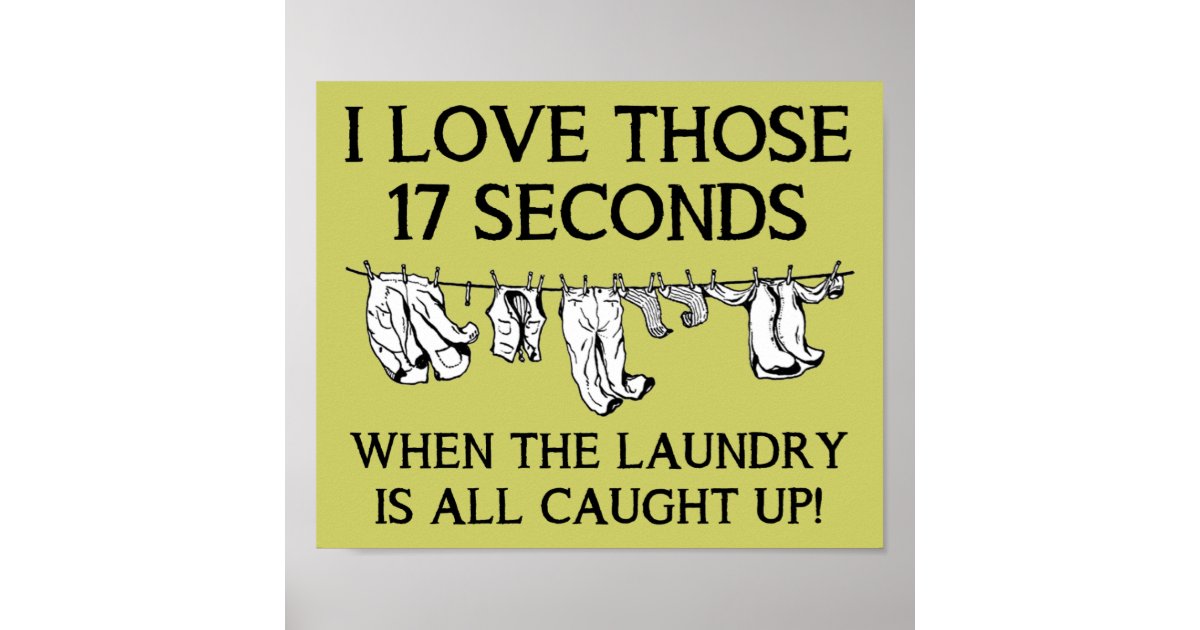 Laundry Day House Cleaning Funny Poster Sign | Zazzle