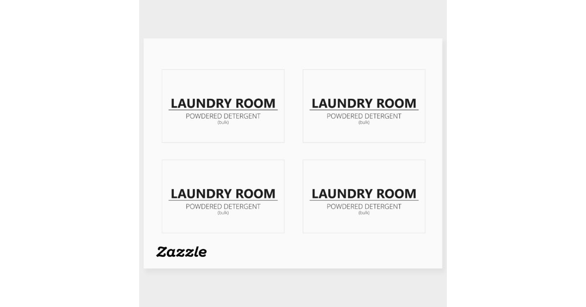 Laundry Detergent Label- Powder (for large bins) Rectangular Sticker ...