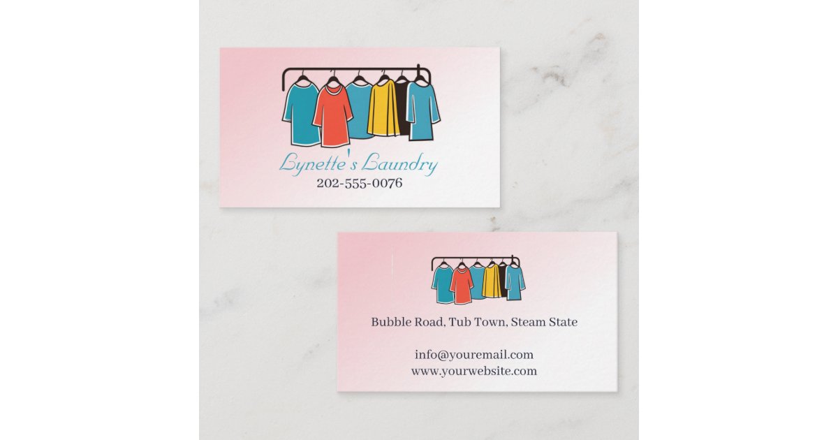 Laundry Ironing Dry Cleaning Business Card | Zazzle