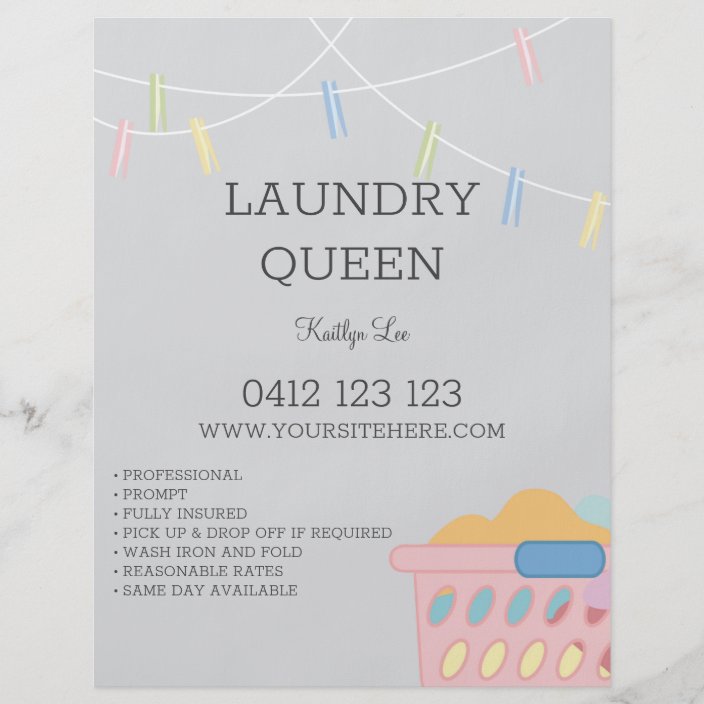 Laundry Ironing Services Laundromat Flyer | Zazzle.com