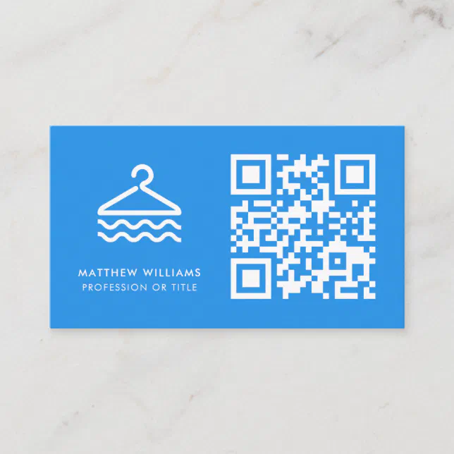 Laundry Professional QR Code Logo Modern Business Business Card | Zazzle