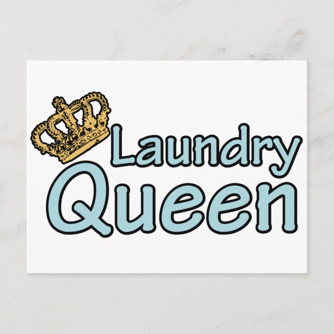 Laundry Queen with Crown Postcard | Zazzle