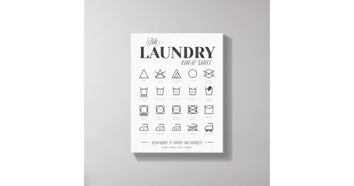 Laundry Room Cheat Sheet Canvas Print | Zazzle