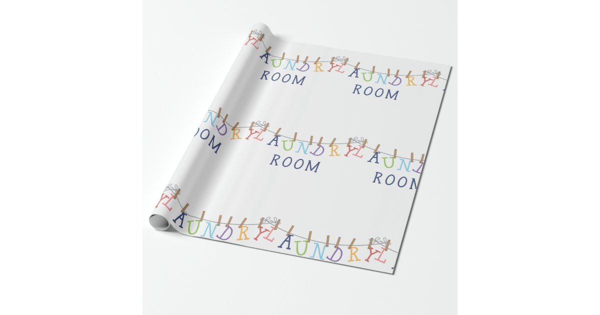 Laundry Room Hanging Wrapping Paper | Zazzle