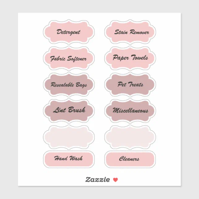 Laundry Room Home Organization Pink Labels | Zazzle
