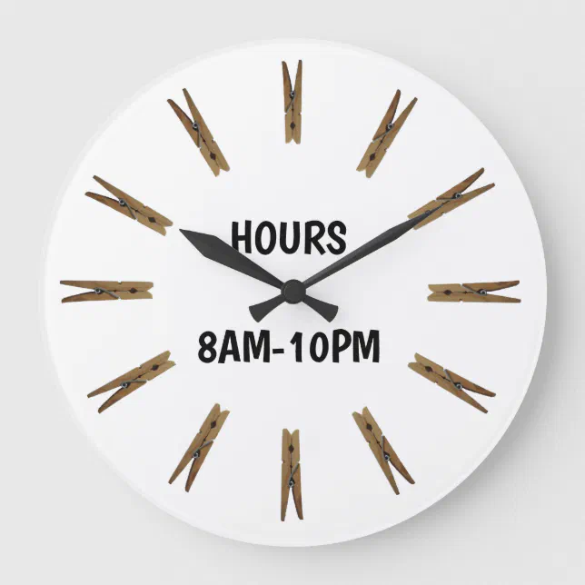 Laundry Room Hours Sign Large Clock | Zazzle