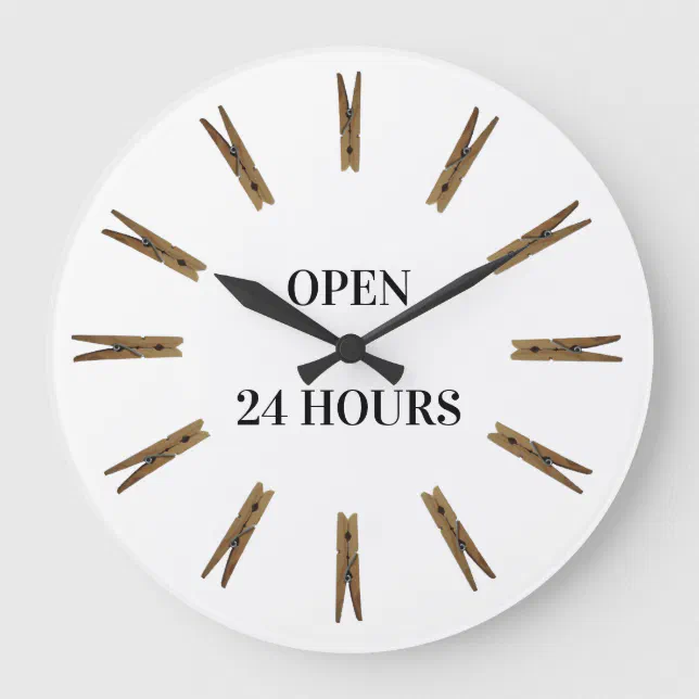 Laundry Room Hours Sign Large Clock | Zazzle