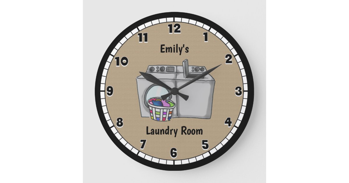 Laundry Room Round Clock | Zazzle
