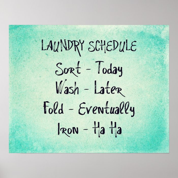 Laundry Schedule Print | Zazzle