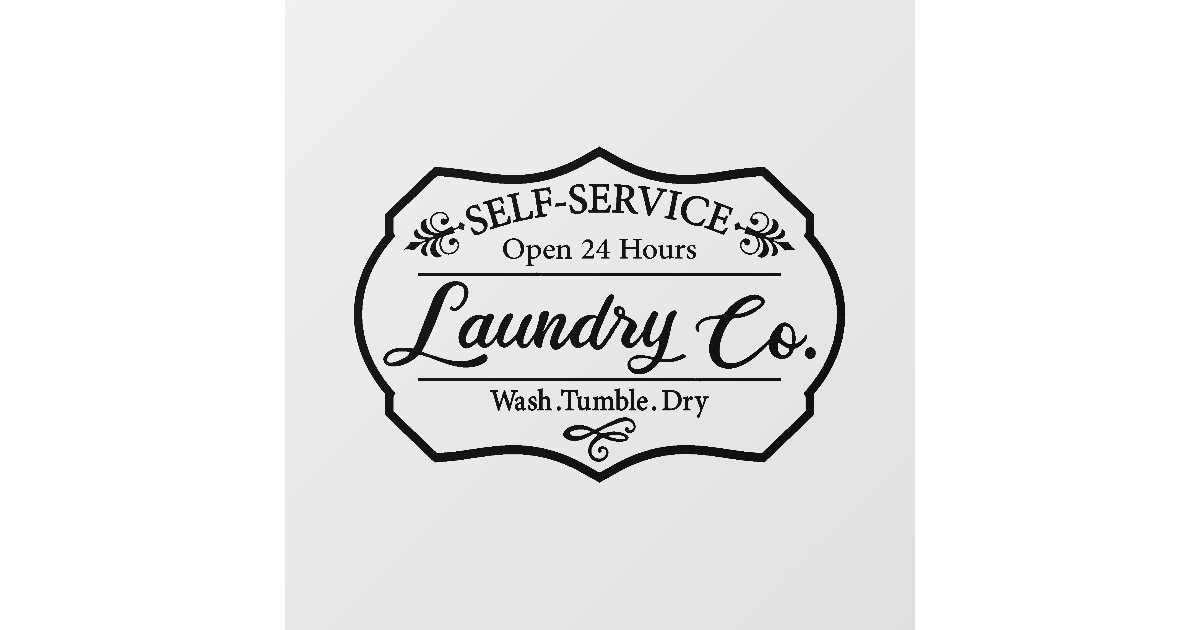 Laundry Self Service Funny Modern Washing Saying Wall Decal | Zazzle