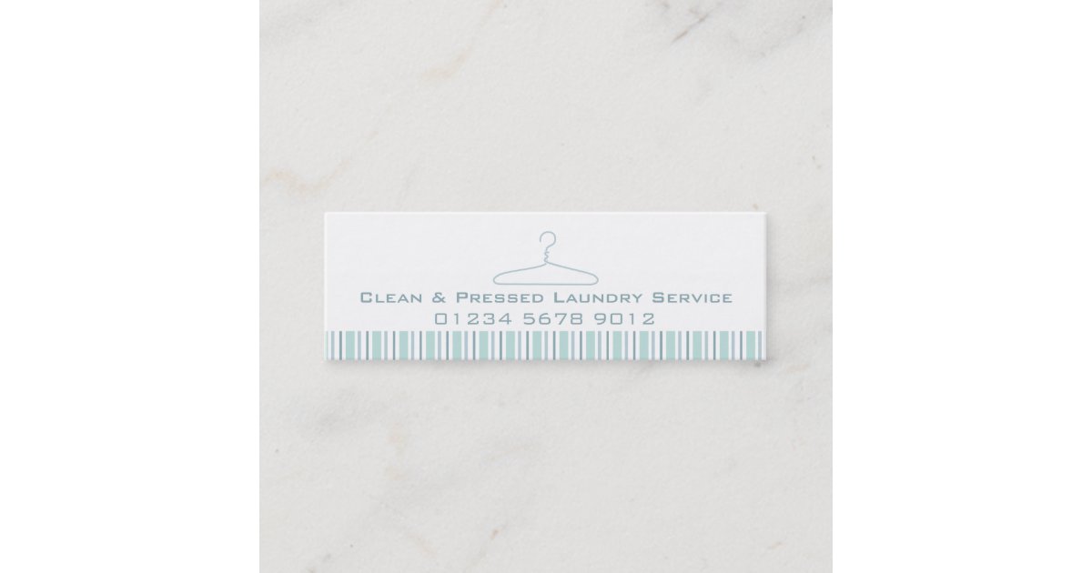 Laundry service mint swing tag / business card | Zazzle