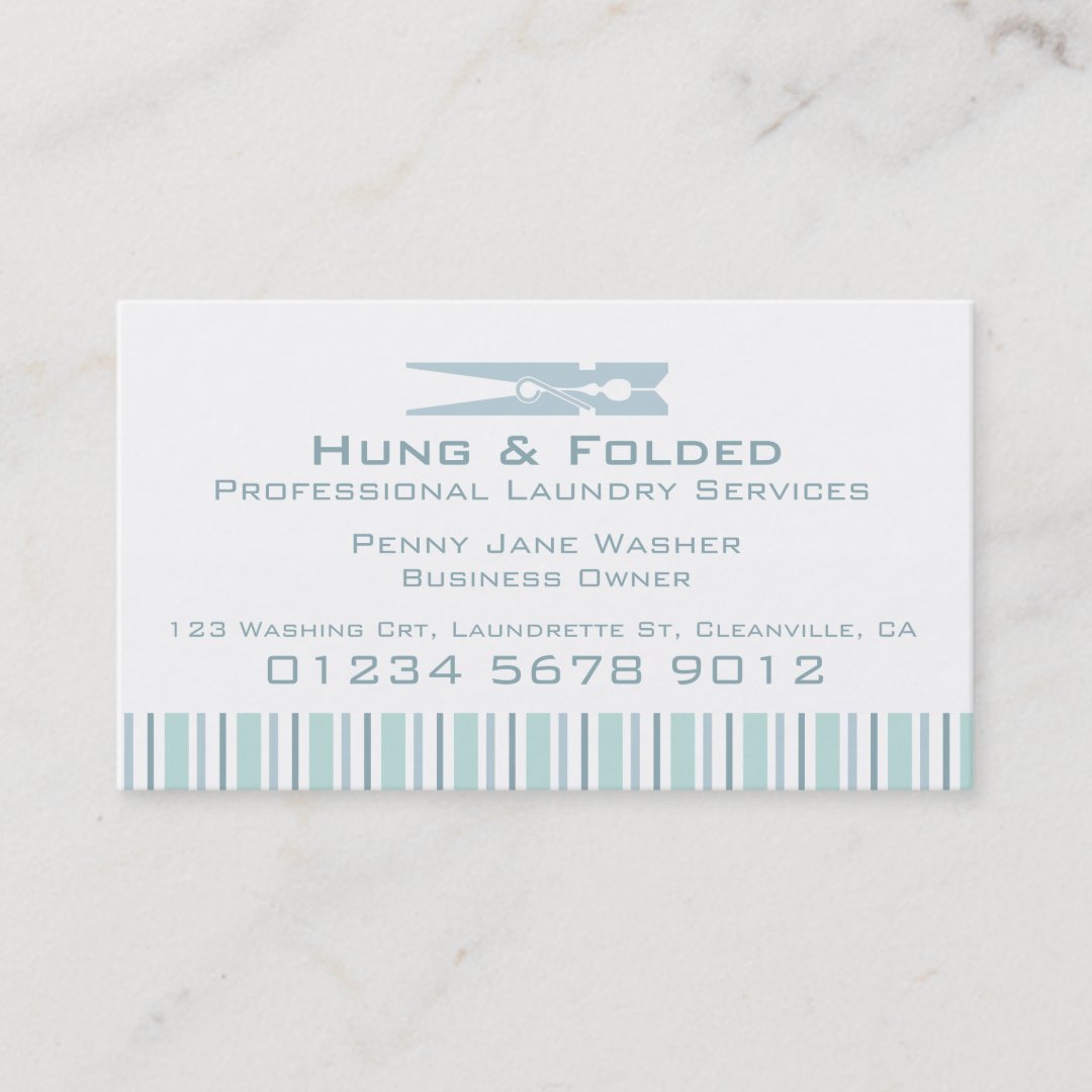 Laundry service mint swing tag / business card | Zazzle
