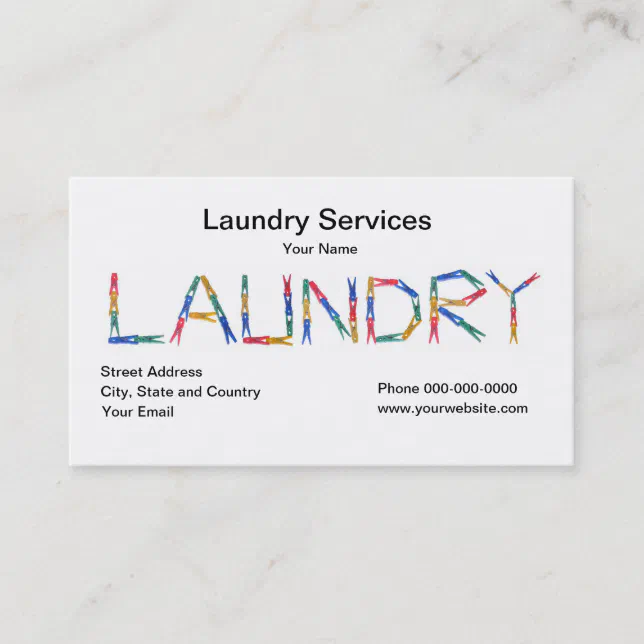 Laundry Services Business Card | Zazzle