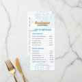Laundry Services Price List of Services Menu Card | Zazzle