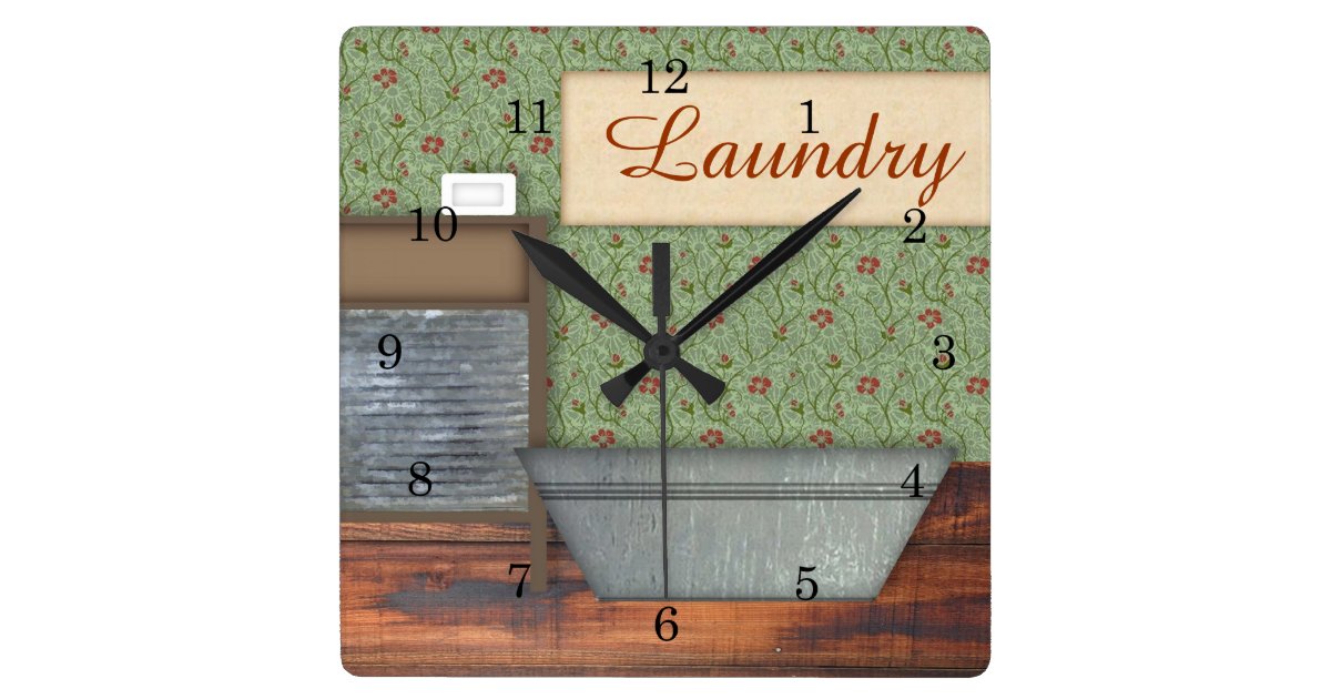 Laundry Wall Clock | Zazzle
