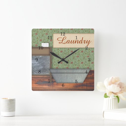 Laundry Wall Clock | Zazzle