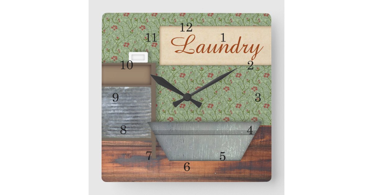 Laundry Wall Clock | Zazzle