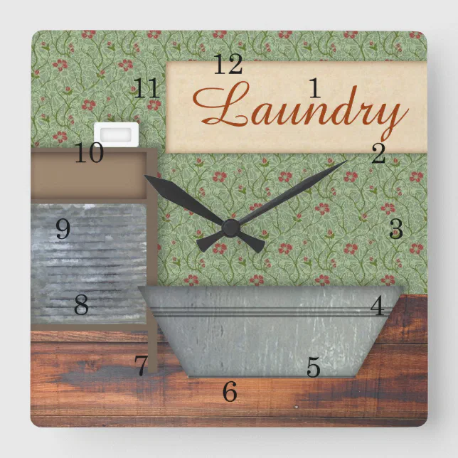 Laundry Wall Clock | Zazzle
