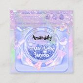 Laundry Washing Cleaning Service QR Code Logo Square Business Card | Zazzle