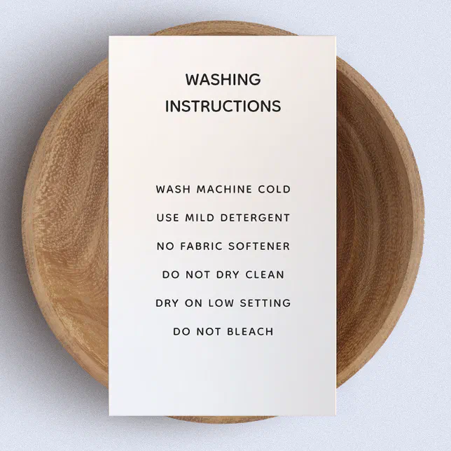 Laundry Washing Instructions - Simple Modern Business Card | Zazzle