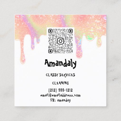 Laundry Washing Machine Cleaning Service QR Logo Square Business Card ...