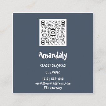Laundry Washing Machine Home Cleaning QR Code Logo Square Business Card ...