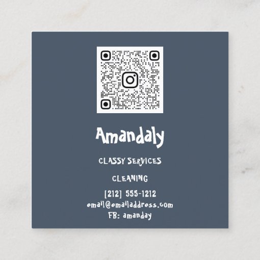 Laundry Washing Machine Home Cleaning QR Code Logo Square Business Card ...