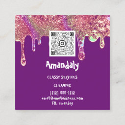 Laundry Washing Machine Home Cleaning QR Code Soap Square Business Card ...